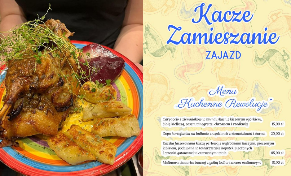 Zajazd Kacze Zamieszanie. W menu Magdy Gessler carpaccio z ziemniaków i ...