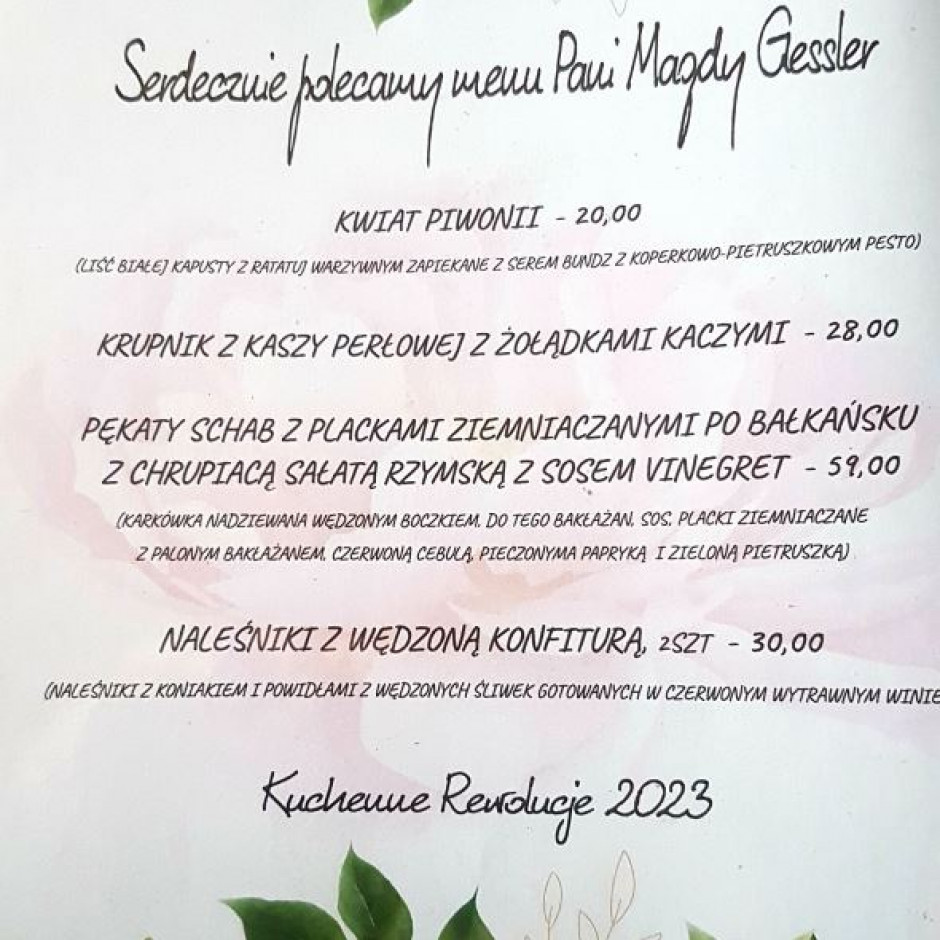 Pękata Chata była Dziuplą u Wuja. W menu Magdy Gessler piwonia i schab